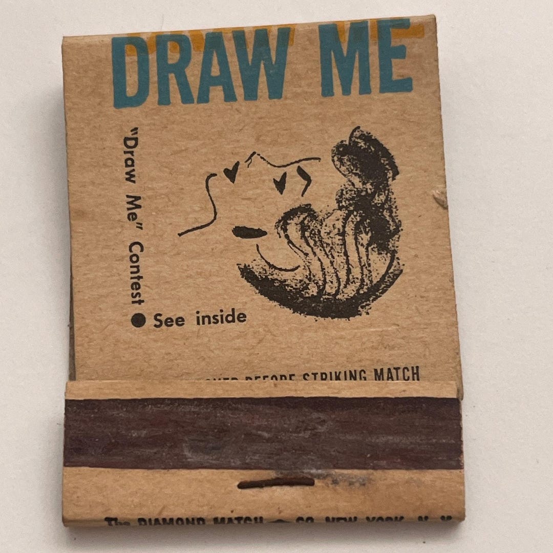 Draw Me Contest Art Instruction Inc Minneapolis MN Matchbook Cover TB8 ...