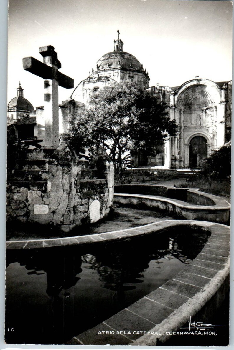 Atrio De La Catedral Cuernavaca Mor Mexico - Original RPPC Postcard TJ7 ...