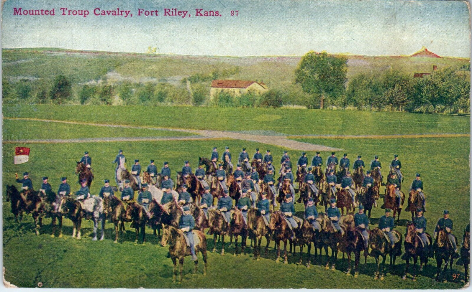 WWI Mounted Troop Cavalry Fort Riley Kansas Vintage Postcard PD9 - Etsy