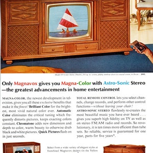 Magnavox Magna-color Astro-sonic Television TV Teleset - Vintage ...