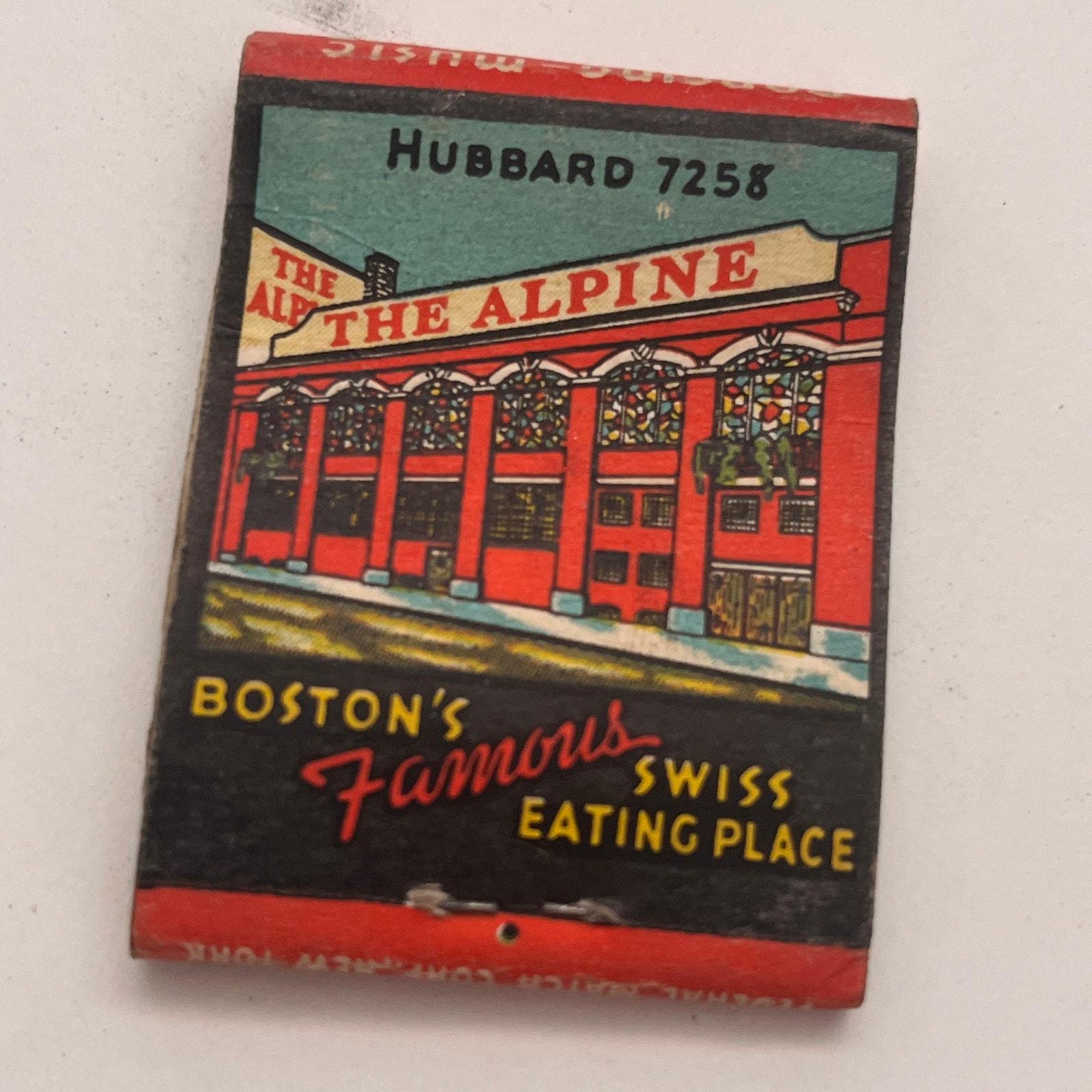 The Alpine - Boston's Famous Swiss Eating Place Matchbook Cover TB8-MB2 ...