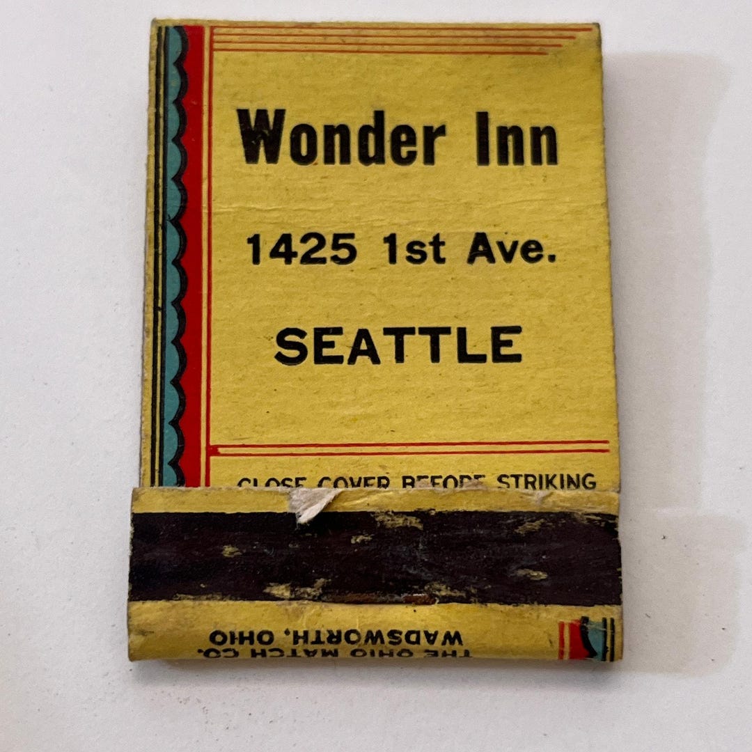 Wonder Inn 1425 1st Ave Seattle Vintage Matchbook Cover TB8-MB3-8 - Etsy