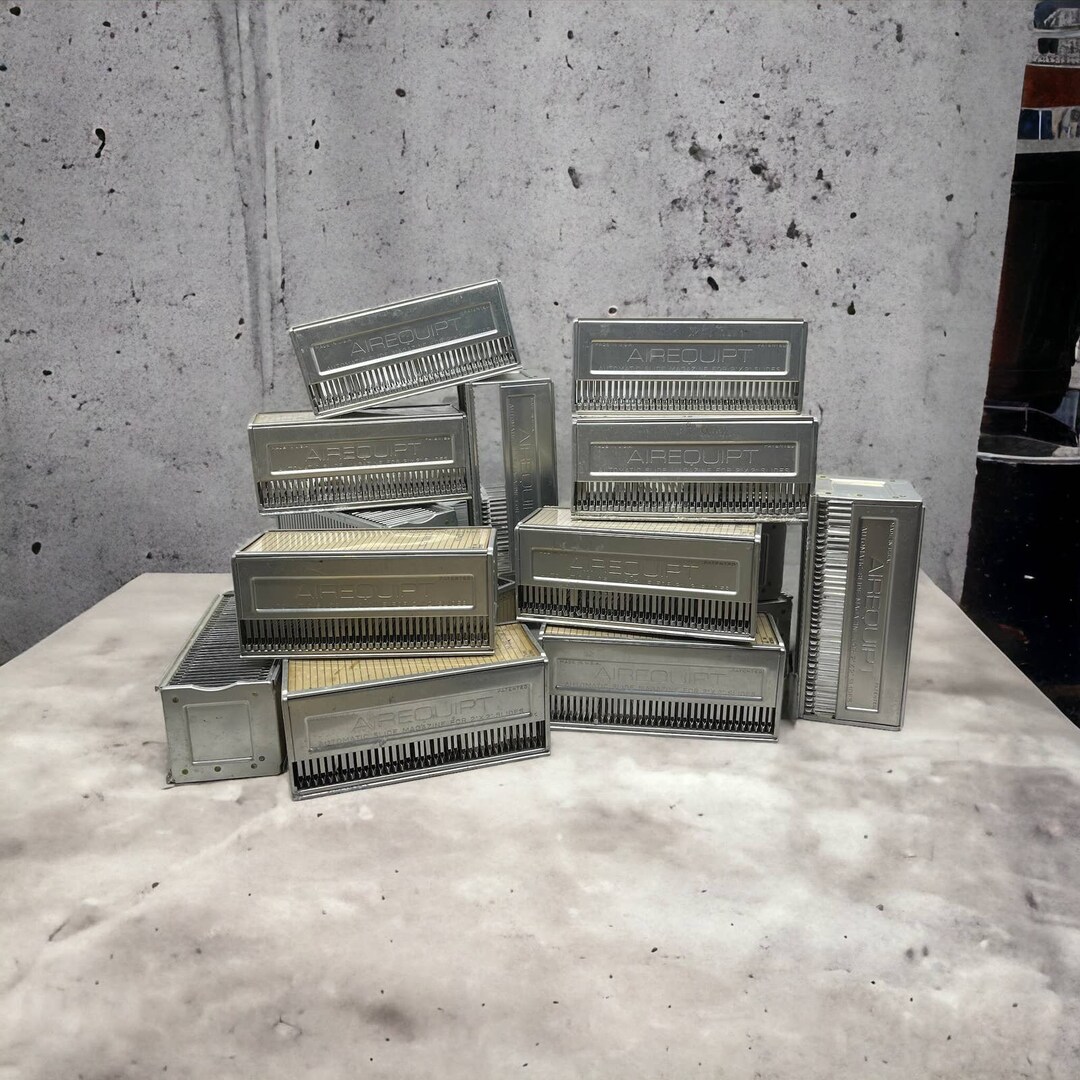 Huge Lot of AIREQUIPT Metal Slide Tray Magazines 36 2"x2" Slides Lot of ...