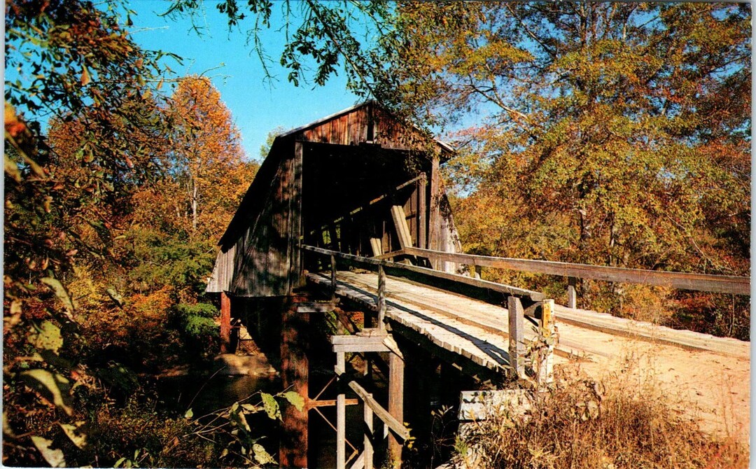 Chapman's Bridge Pickens Oconee South Carolina Covered Bridge Postcard ...