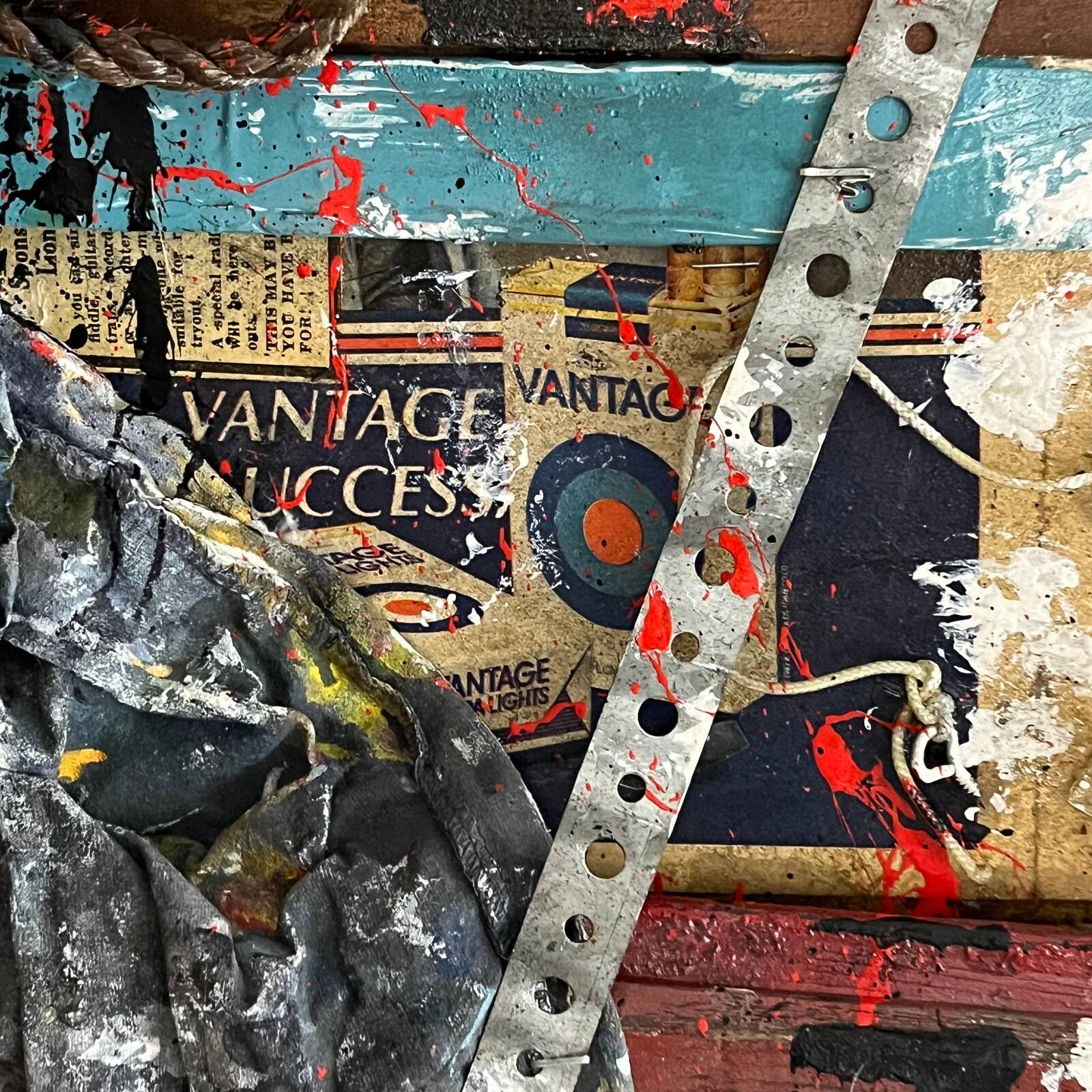 Original Framed Abstract Art Found Object Assemblage Collage 23x26 With ...