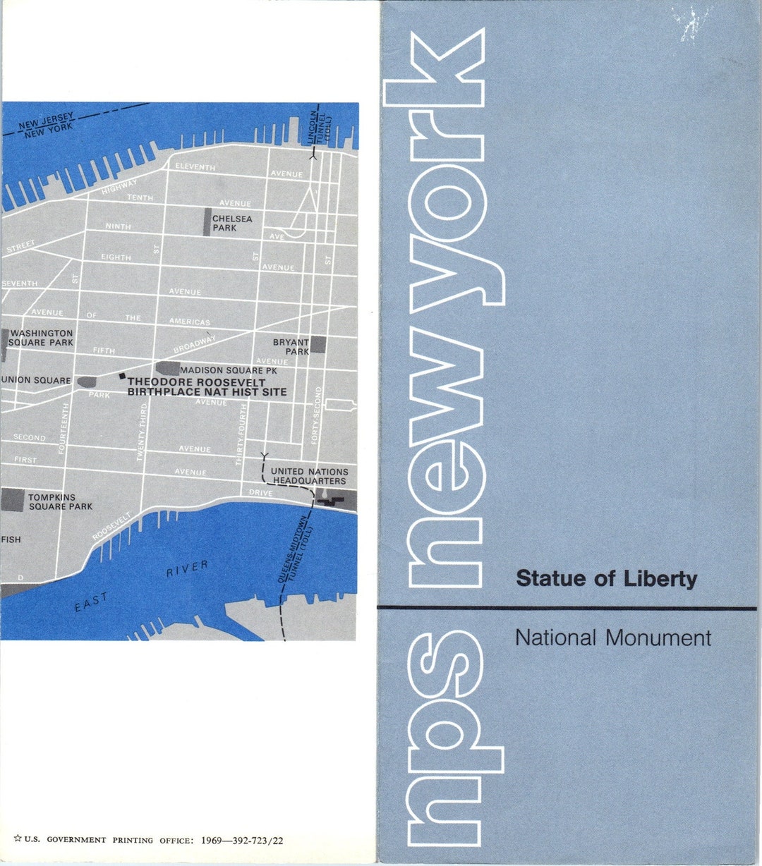 1969 Statue of Liberty National Monument New York Travel Brochure TF4 ...