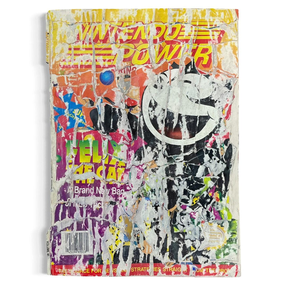 Original Abstract Art Collage 8x11 1992 Felix the Cat Nintendo Power ...
