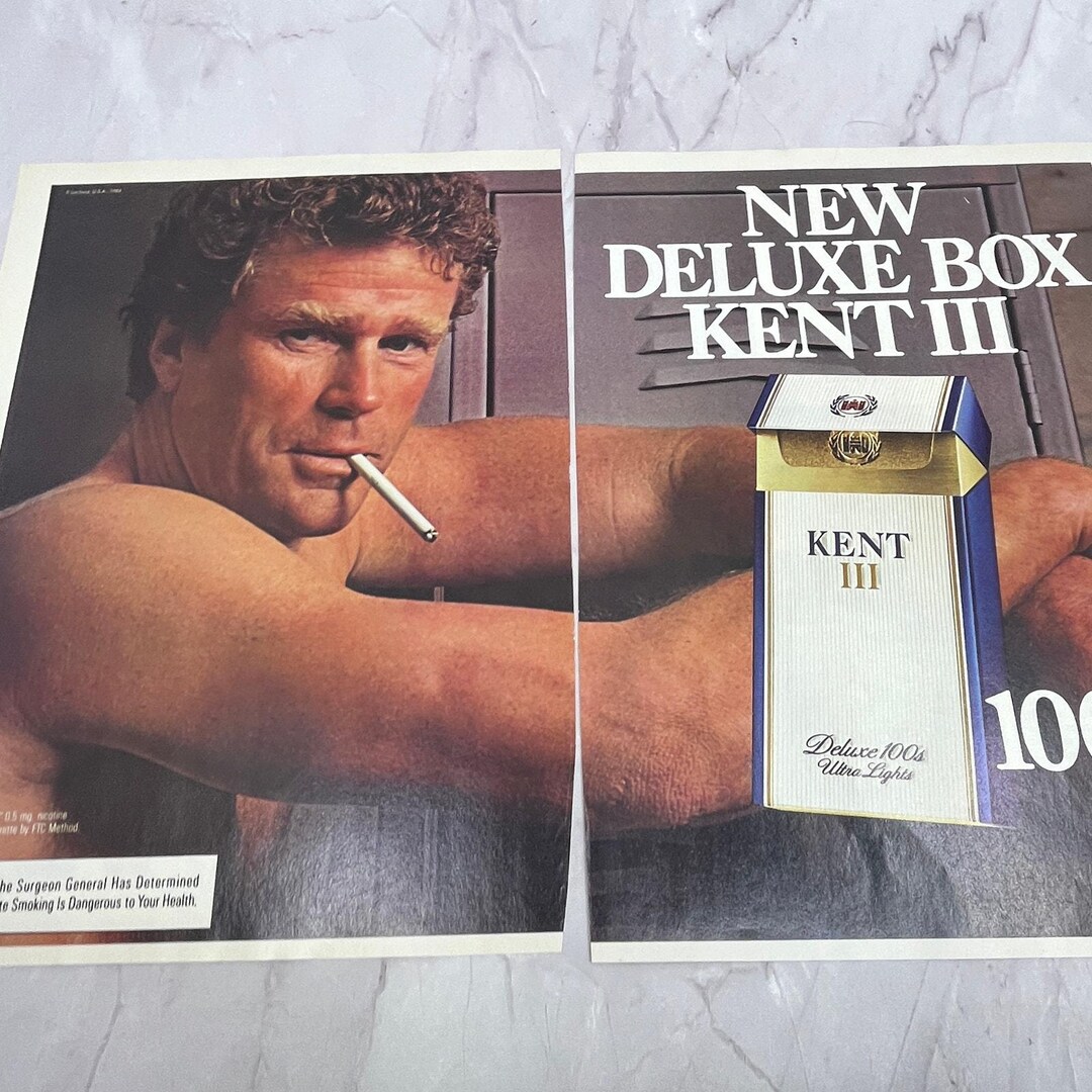 Deluxe Box Kent III Cigarettes Shirtless Guy 2 Page Ad 1984 Ad AF8-6 - Etsy