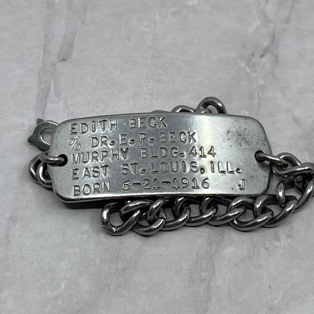 Antique Edith Beck 1916 ID Bracelet East Saint Louis IL SE2 - Etsy