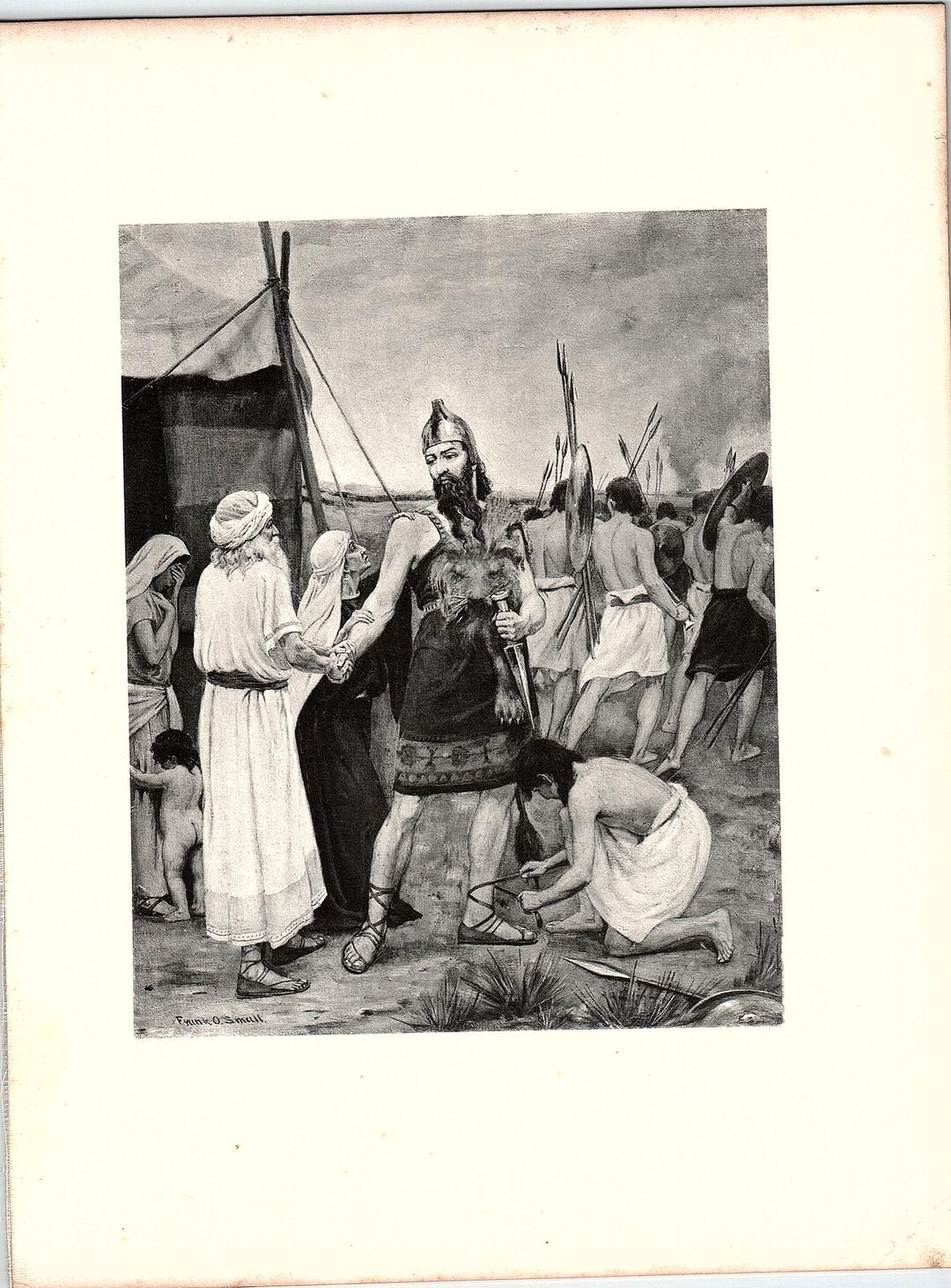 Thy Triumph King Saul & Israelites Frank O. Small Engraving Art Print ...