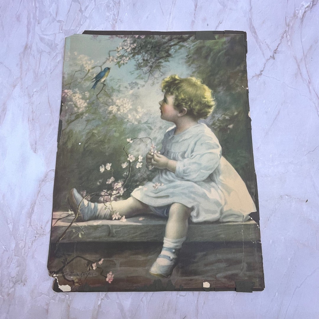 1920's Zula Kenyon Song of the Bluebird Art Print Lithograph 10x13 FL6 ...