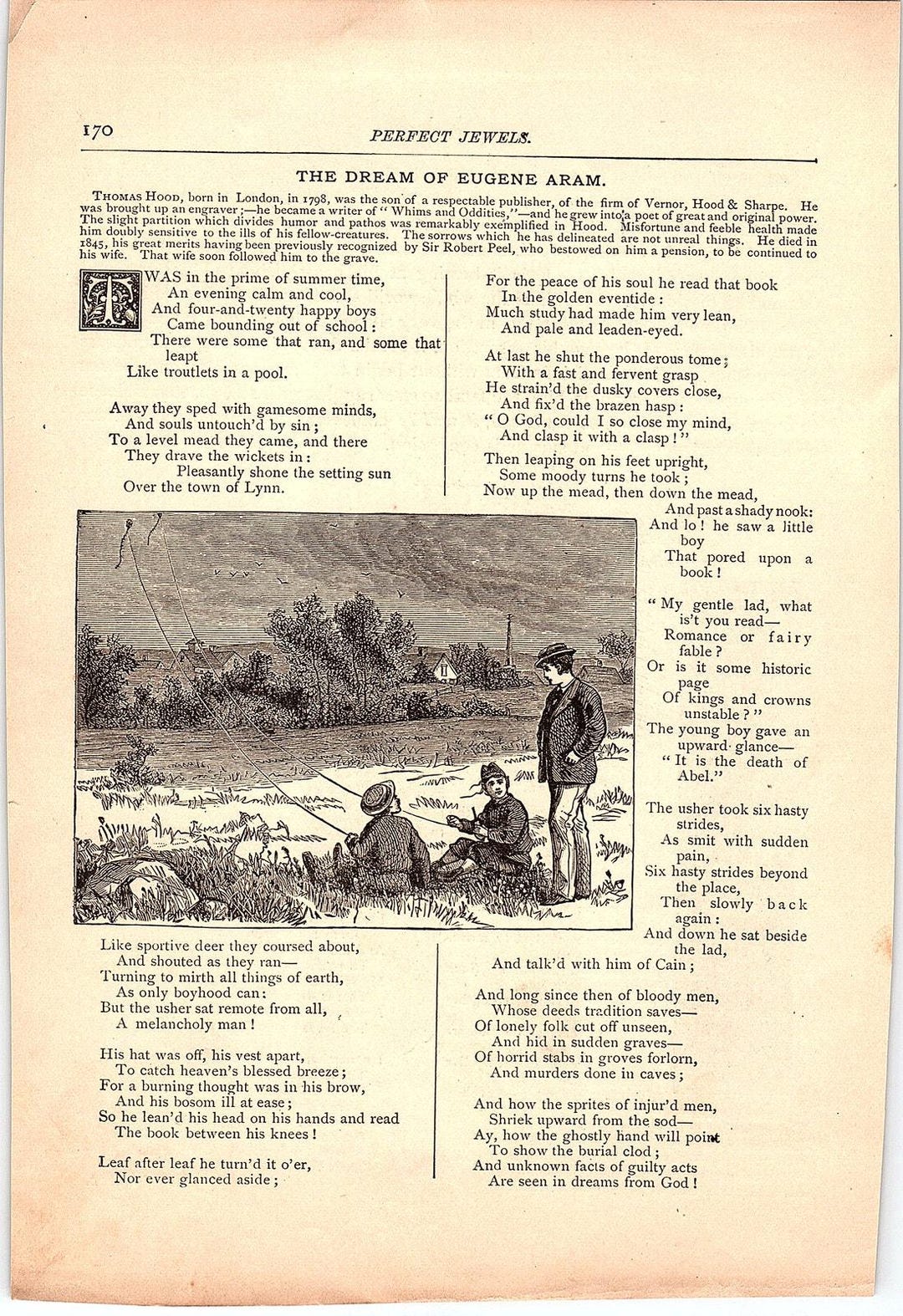 The Dream of Eugene Aram - Thomas Hood 2 Pages 1884 Poem TA5-CJ-4 - Etsy