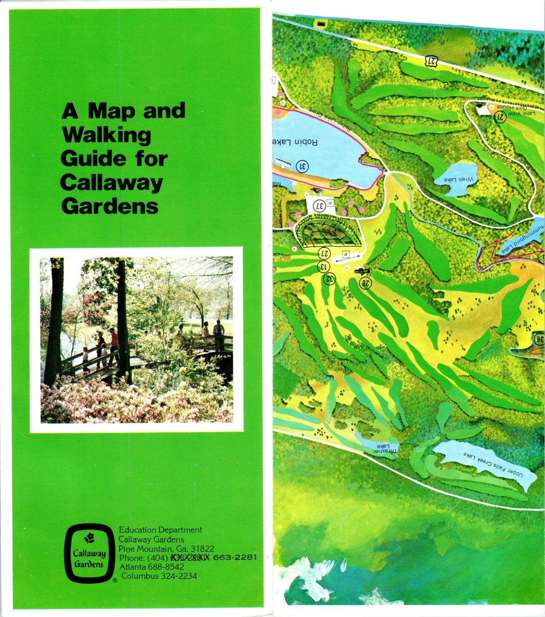 Vintage Callaway Gardens Map and Walking Guide Pine Mountain GA ...
