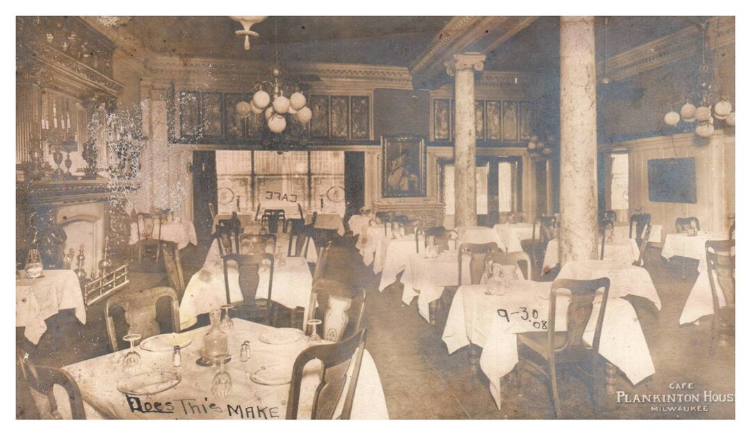 Cafe Plankinton House Dining Room Milwaukee WI 1908 Original Postcard ...