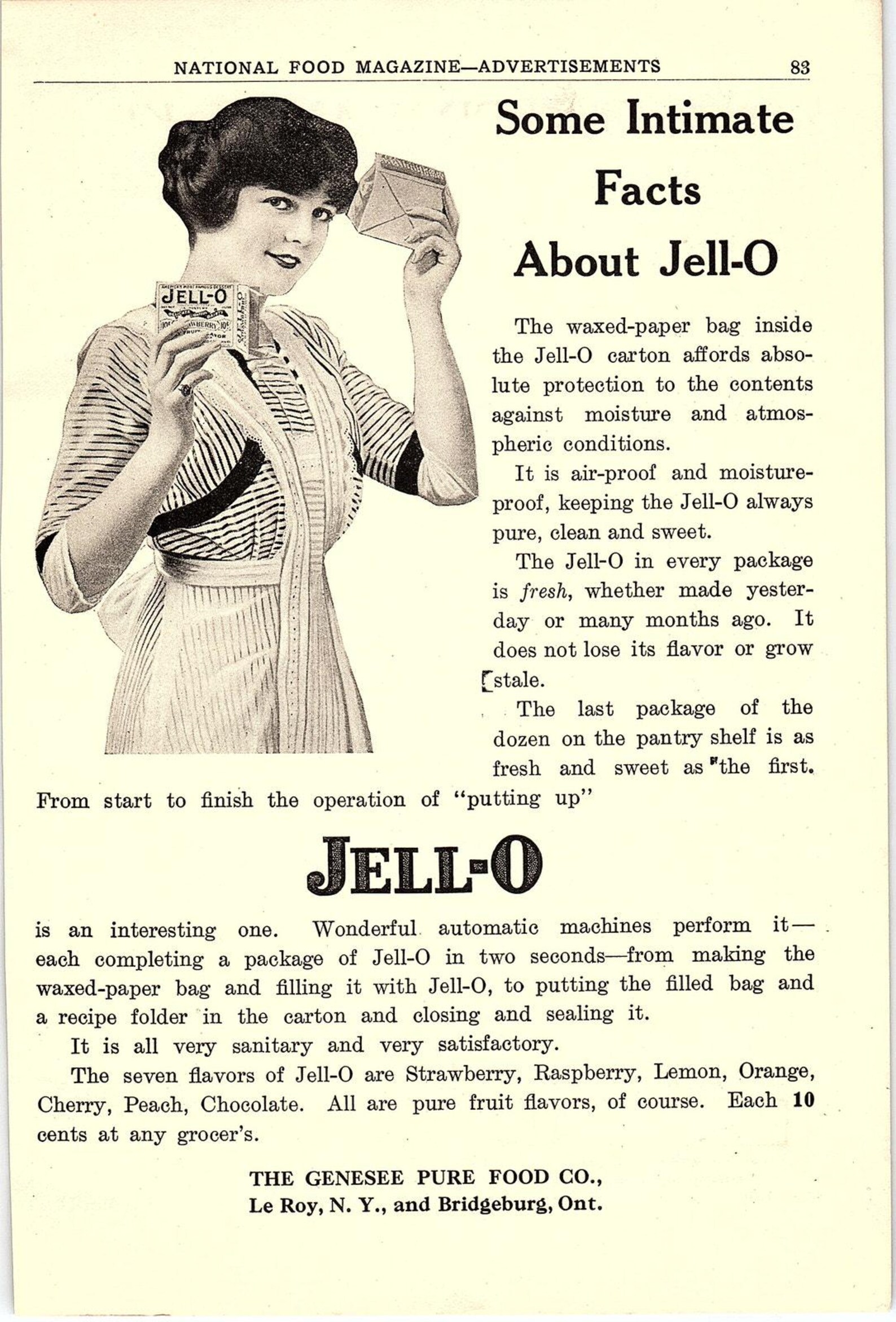 Some Intimate Facts About Jello the Genesee Pure Food Co Leroy NY 1916 ...