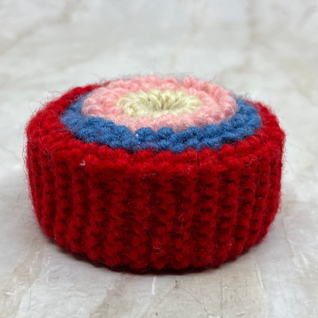 Vintage Crochet Knit Pin Cushion Multicolor Round TI9 - Etsy