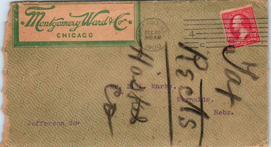 1900 Montgomery Ward Co Envelope Chicago IL AD8-R3 - Etsy