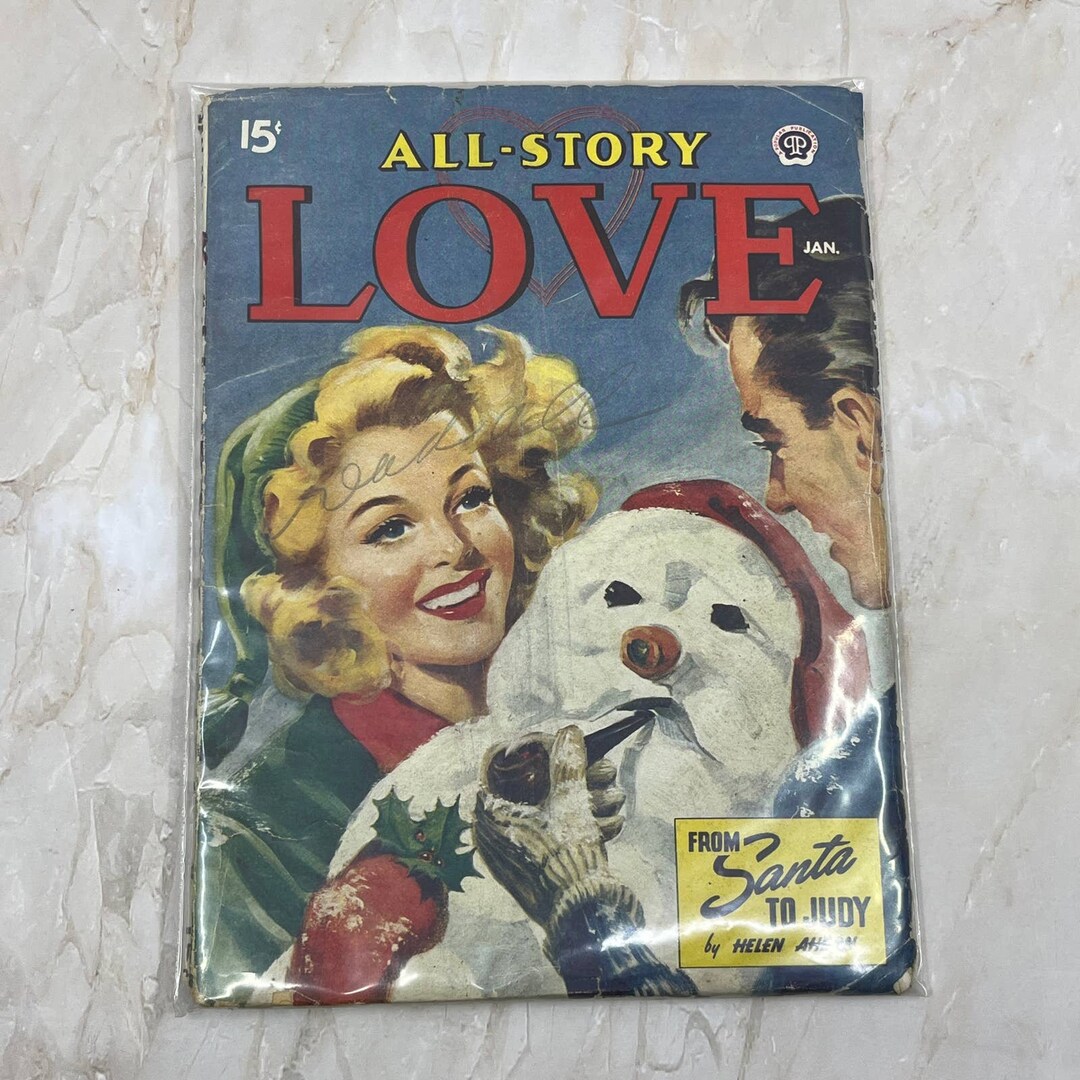 All Story Love 1948 January Romance Pulp Fiction Snowman Helen Ahern ...