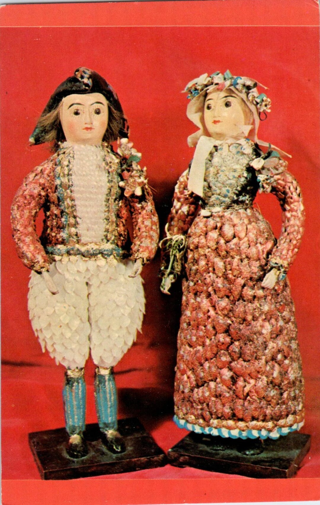 Pair of Shell Dolls Mary Merritt's Doll Museum Original Postcard PB6 - Etsy