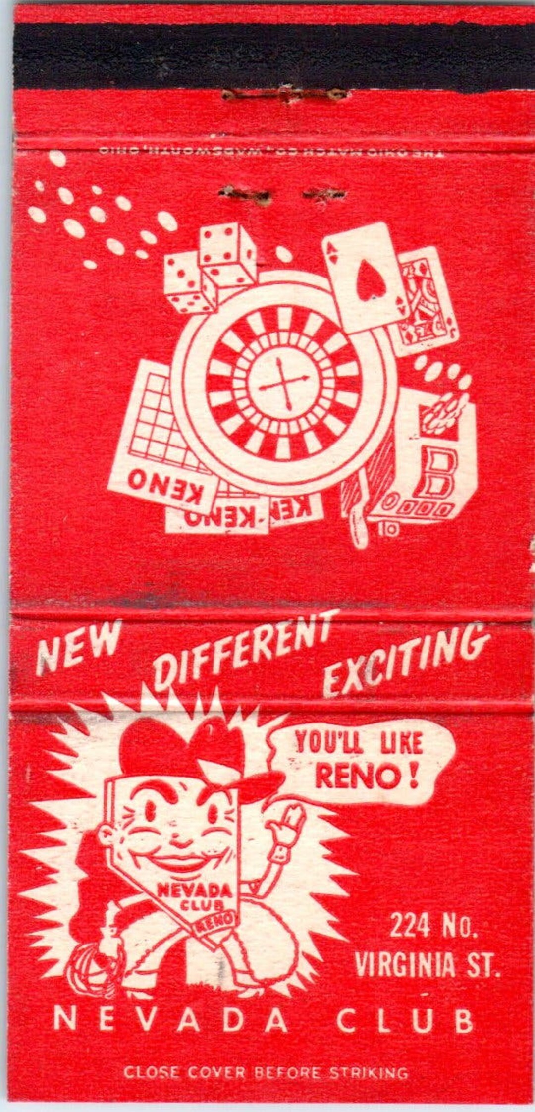 Nevada Club Reno Nevada Advertising Matchbook Cover SB3-M7 - Etsy
