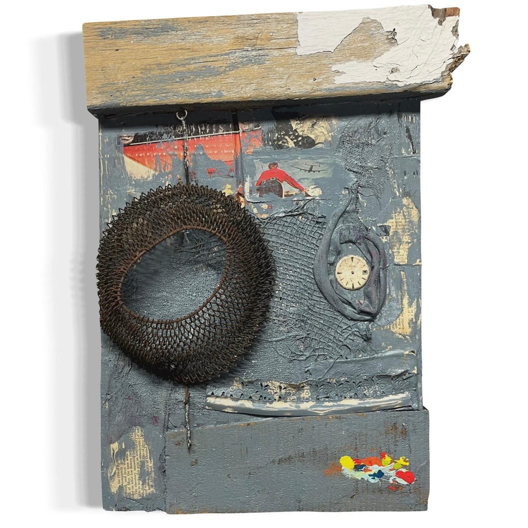 Original Abstract Collage Assemblage Found Object Art 13x17 flutter - Etsy
