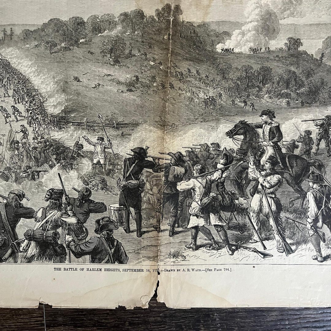 The Battle of Harlem Heights A.R. Ward 1876 Harper's Weekly Engraving ...