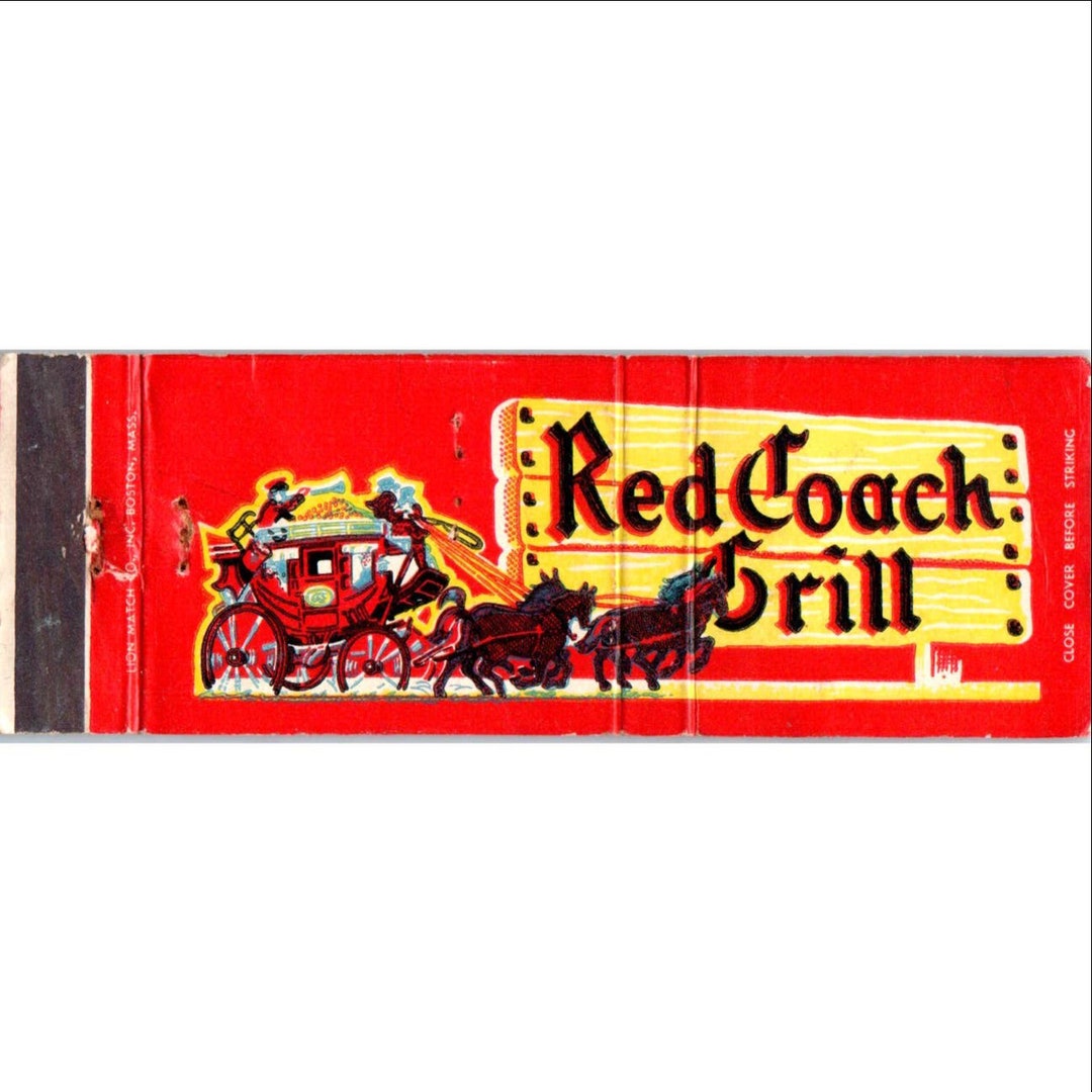 Red Coach Grill MA Advertising Matchbook Cover SA1-M8 - Etsy