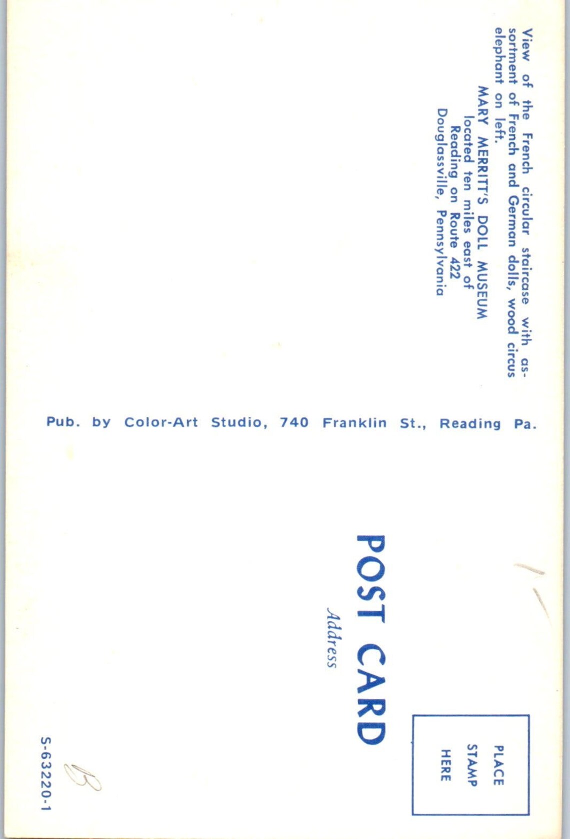 Mary Merritt's Doll Museum French Circular Staircase Original Postcard ...