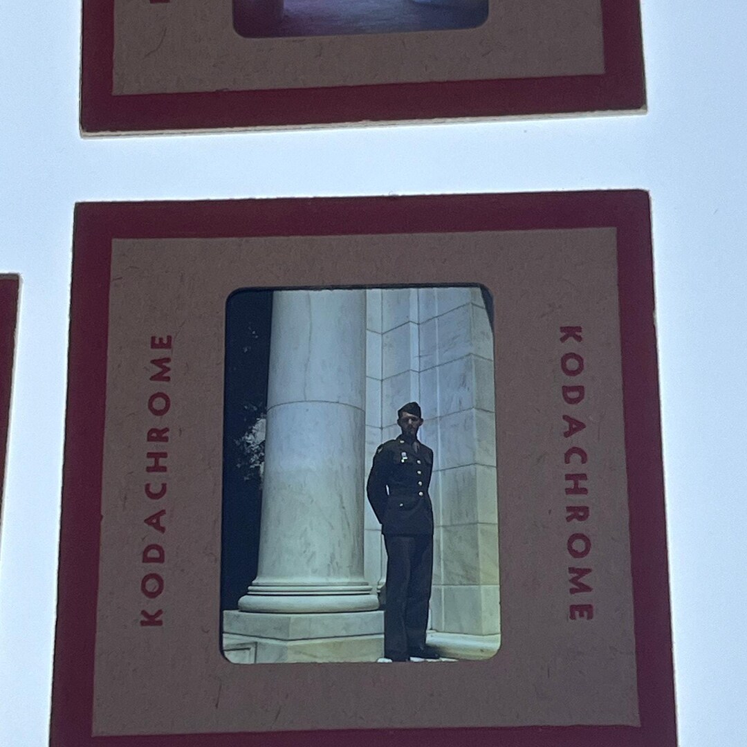 WWII 1942 - 6 Slides Soldier Sightseeing at Arlington Before Deployment ...
