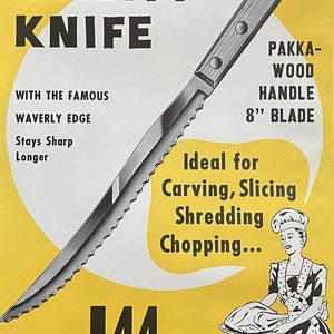 1960 Stainless Steel Utility Knife Gambles Retail Store Display Poster ...