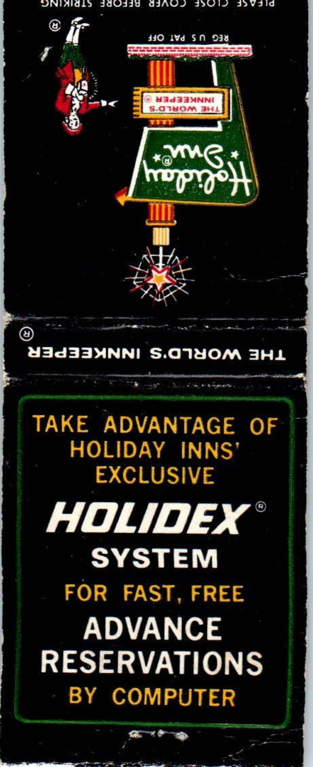 Holiday Inn Holidex System Sioux Falls SD Advertising Matchbook Cover ...