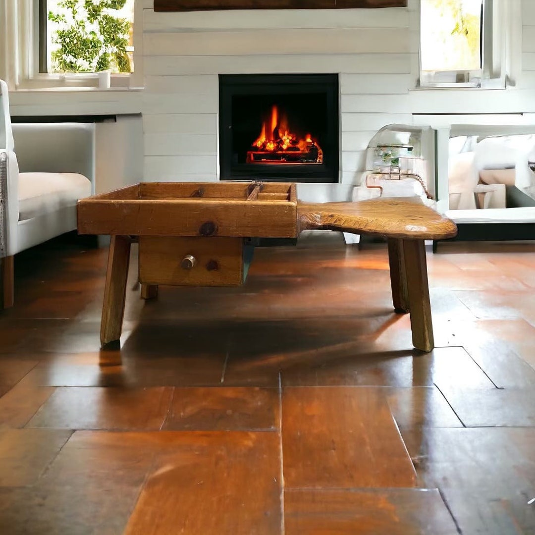 Vintage Handmade Primitive Wooden Solid Wood Cobblers Bench Coffee ...