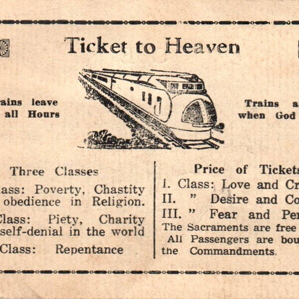 Ticket to Heaven - Etsy