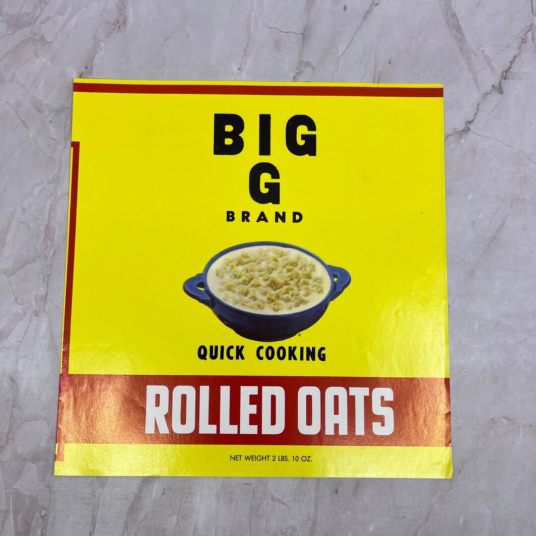 Big G Brand Rolled Oats Label B.G. Grocery & Nut Co Kearny NJ TH9 - Etsy