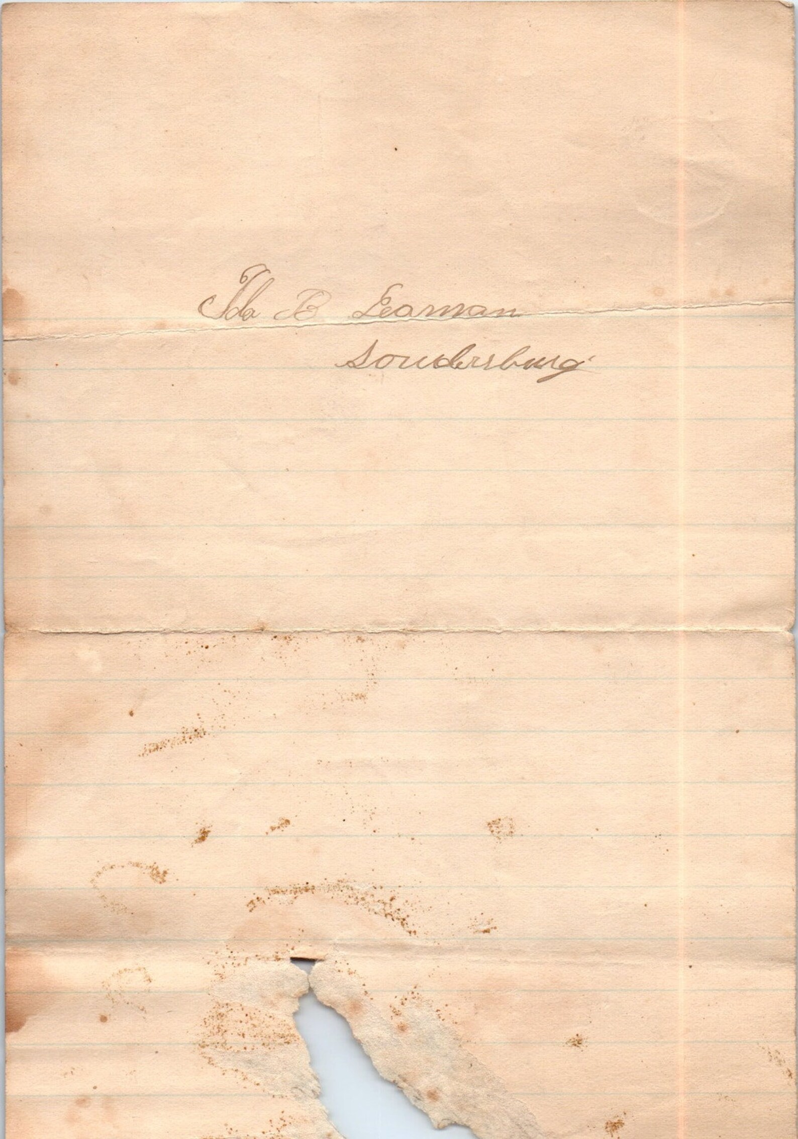 1870s Handwritten Poem - the Child's Plea Ida B. Leman Soudersburg PA ...