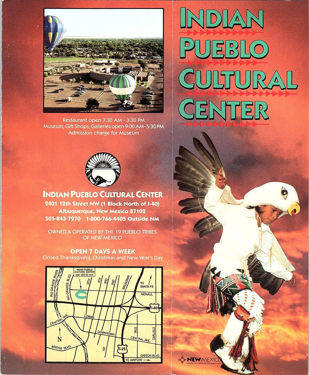 Indian Pueblo Cultural Center Albuquerque NM Fold Out Travel Brochure ...