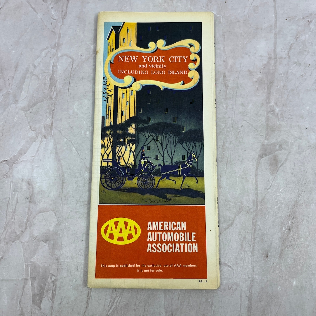 1962 New York City & Long Island AAA Fold Out Travel Map TH2-Y1 - Etsy