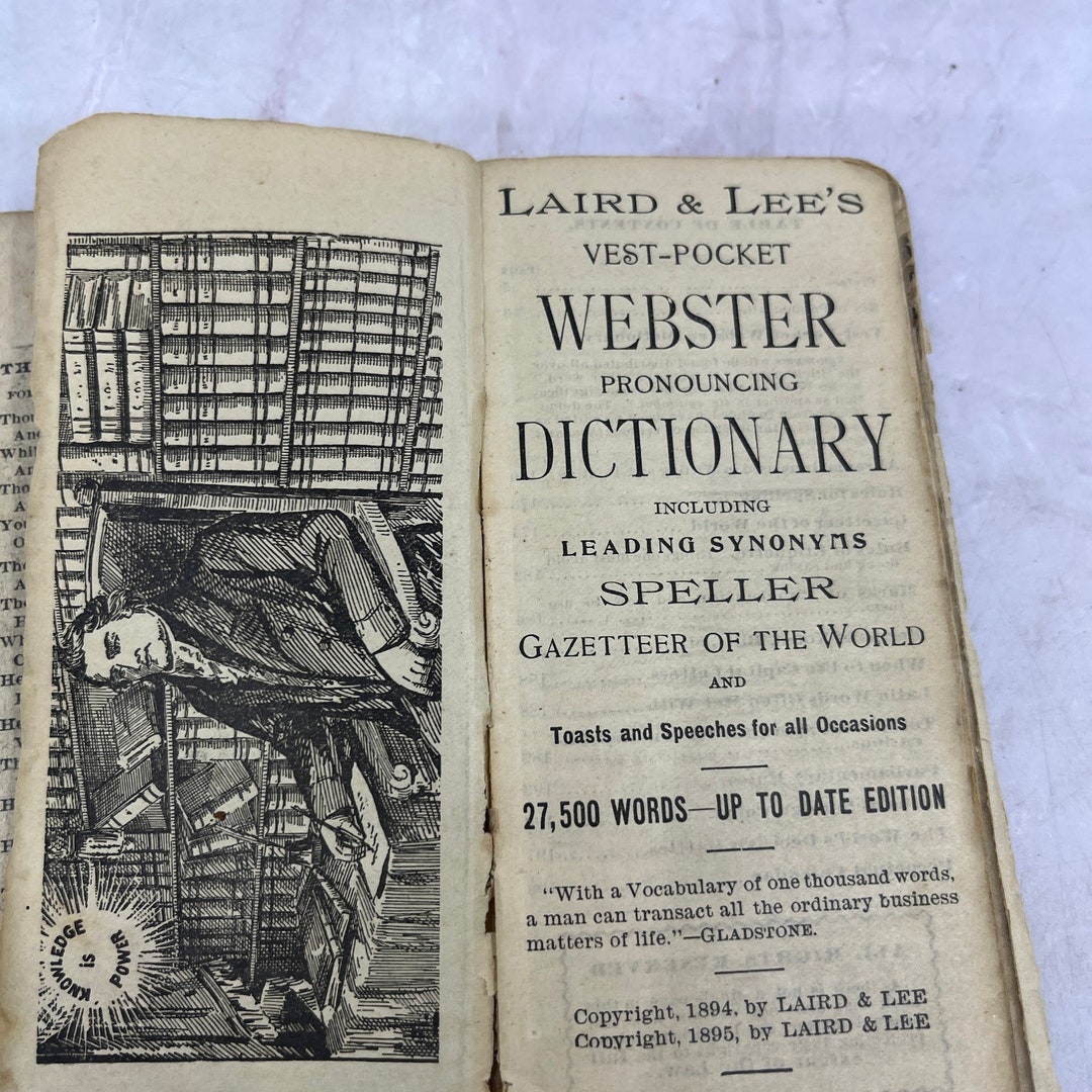 1895 Laird & Lee's Vest Pocket Webster Dictionary TA9-B1 - Etsy