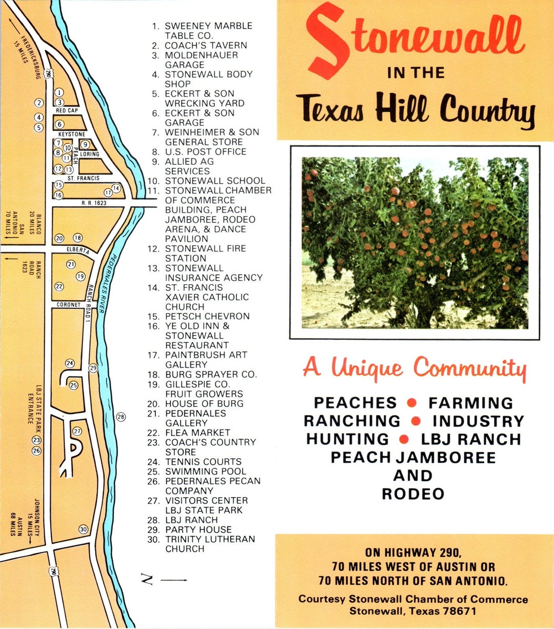 1980s Stonewall in the Texas Hill Country Travel Brochure TF4-BC - Etsy