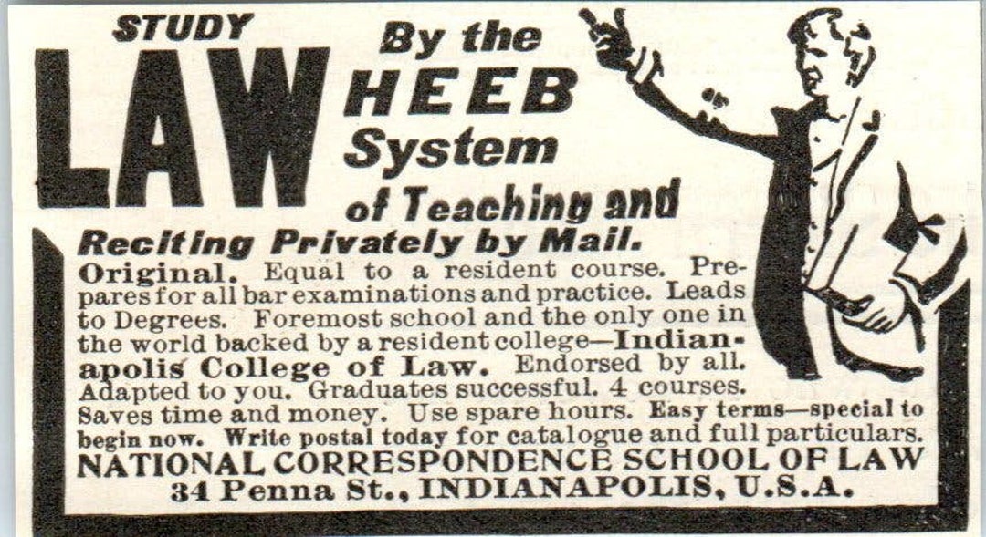 Study Law by the Heeb System Indianapolis Original Magazine ...
