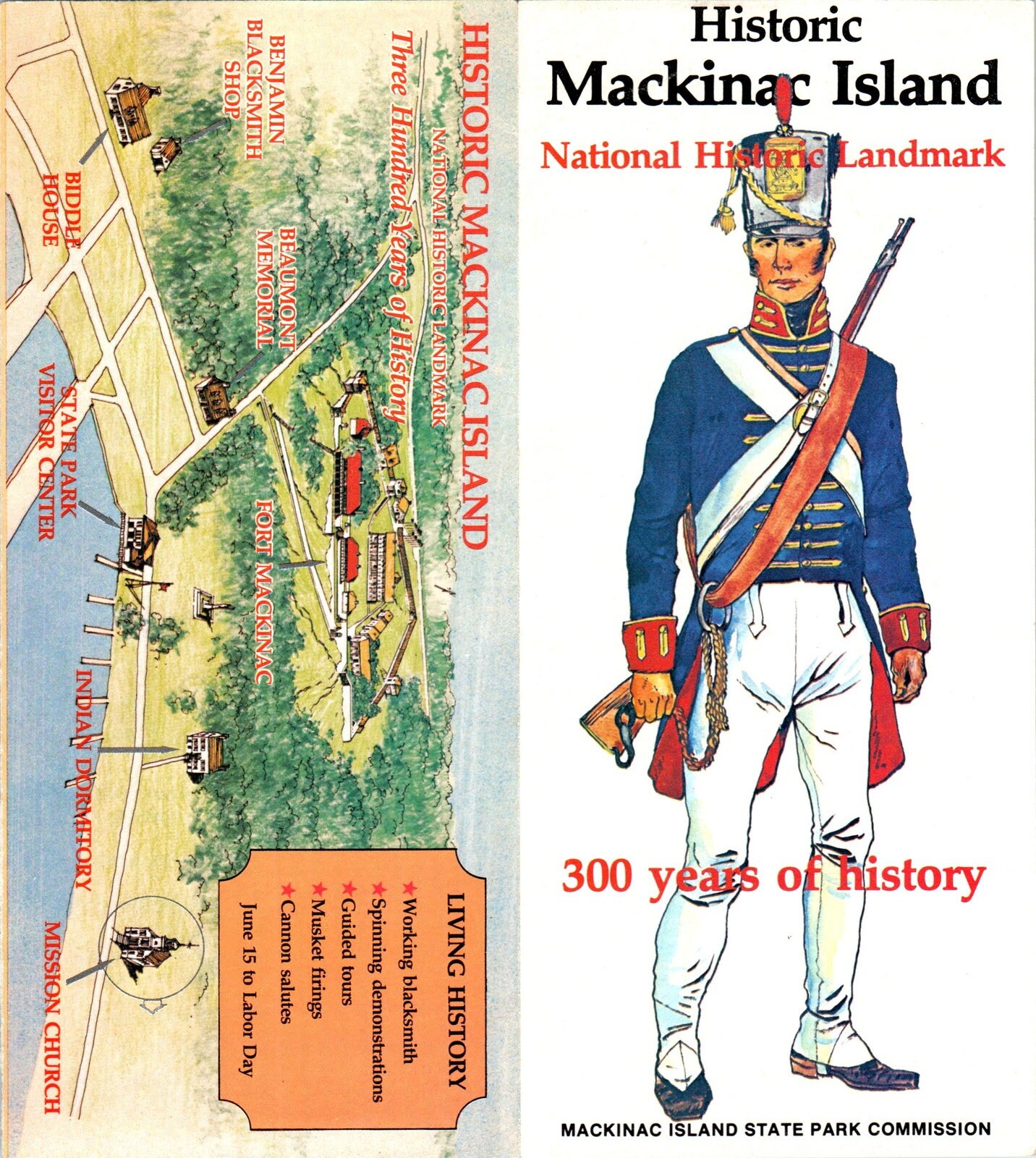Vintage Historic Mackinac Island Michigan Map & Fold Out Travel ...