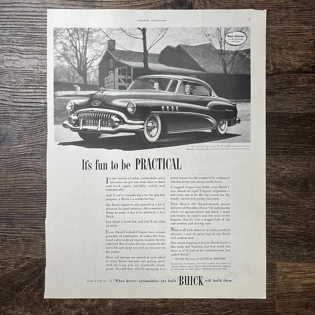 1952 Buick 8 Fireball Engine Automobile Car GM Vintage Magazine Ad ...