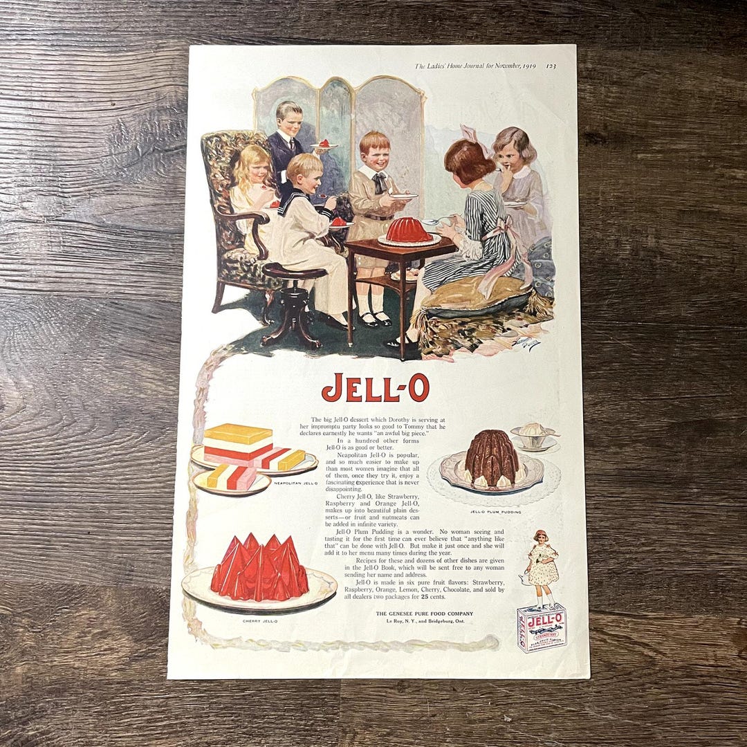 1919 Jell-o Jello Dessert Genesee Pure Food Co Leroy NY Magazine Ad ...