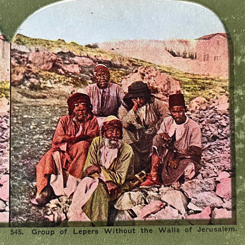 Group of Lepers Without the Walls of Jerusalem Antique Stereoview Card ...