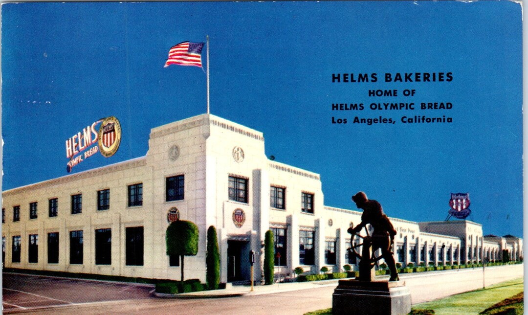 1956 Helms Bakeries Helms Olympic Bread Los Angeles CA Vintage Postcard ...