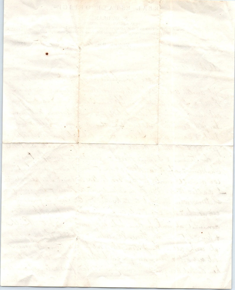 1867 Real Estate Office of N.W. Dean Madison Wisconsin Handwritten ...