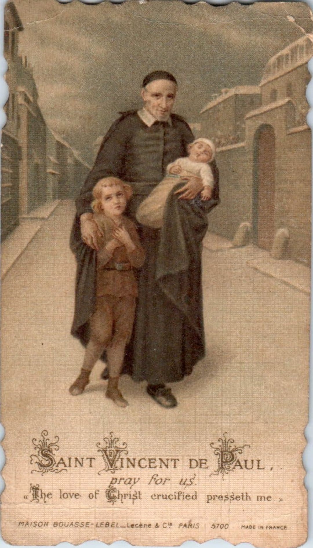 Victorian Prayer Card Bookmark Saint Vincent De Paul France Die Cut AE4 ...