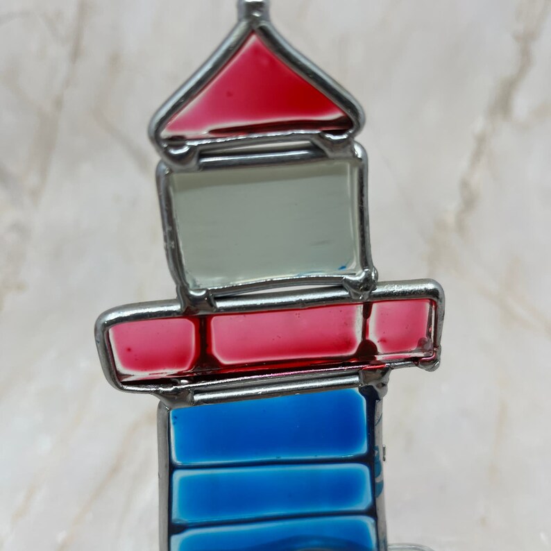 Vintage Stained Glass Lighthouse Free Standing 6.5” TD5 - Etsy