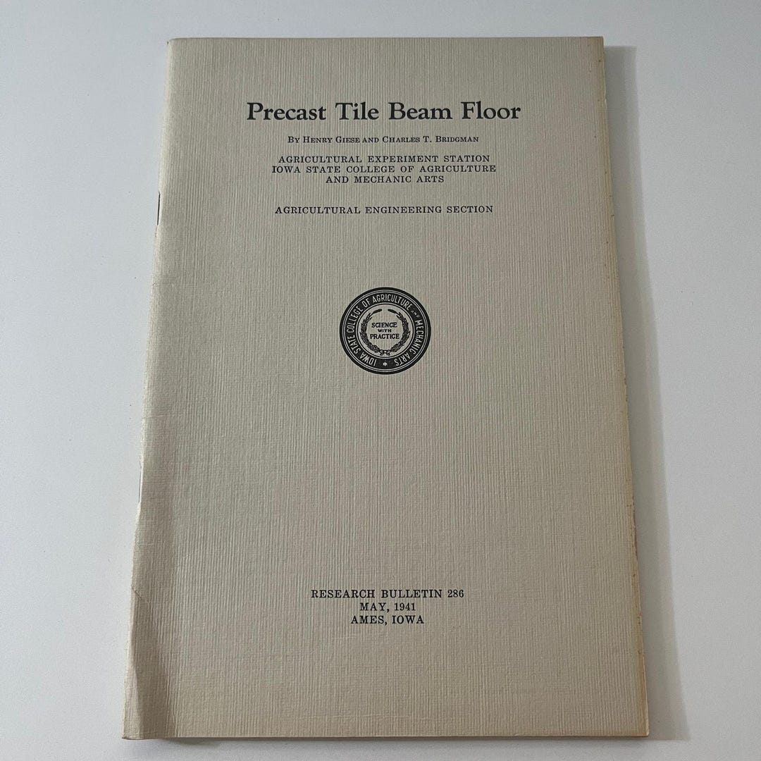 Precast Tile Beam Floor Henry Giese 1949 Ames IA Research Bulletin TK2-XB1 - Etsy