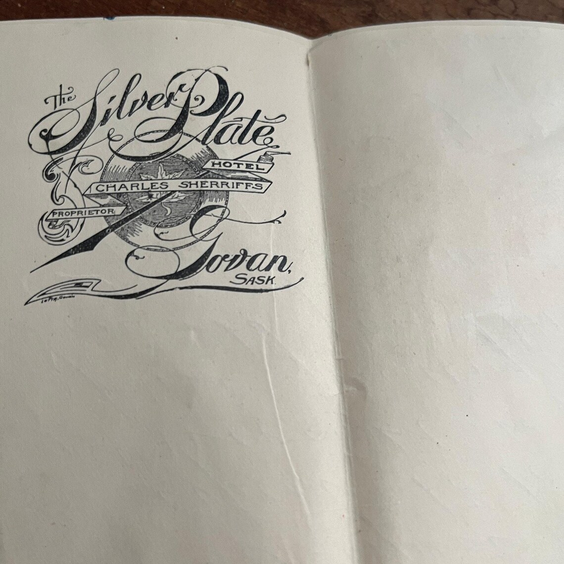 1910 Letterhead Silver Plate Hotel Charles Sheriffs Govan Saskatchewan ...